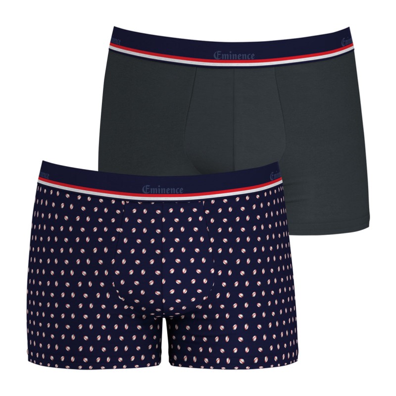 Set of 2 boxers Made in France Eminence - navy and grey - Eminence ...