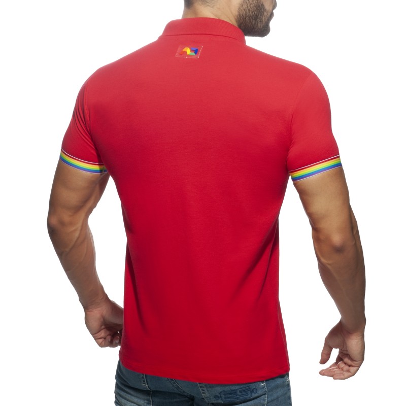 Polo Rainbow - rouge - ADDICTED : vente polo pour homme ADDICTED